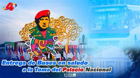Comandante Daniel y Compañera Rosario entregan nuevas unidades de buses