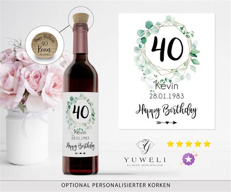 Flaschenetikett Happy Birthday Personalisiert Mit Zahl Namen Und Datum