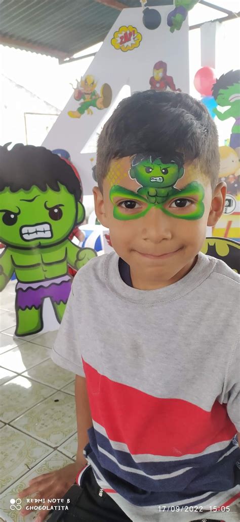 Pintacaritas Hulk Hulk Face Painting Pintura Facial Ideas Make Up