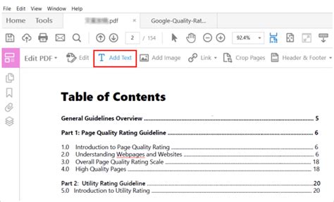 how to create a table of contents in adobe acrobat dc