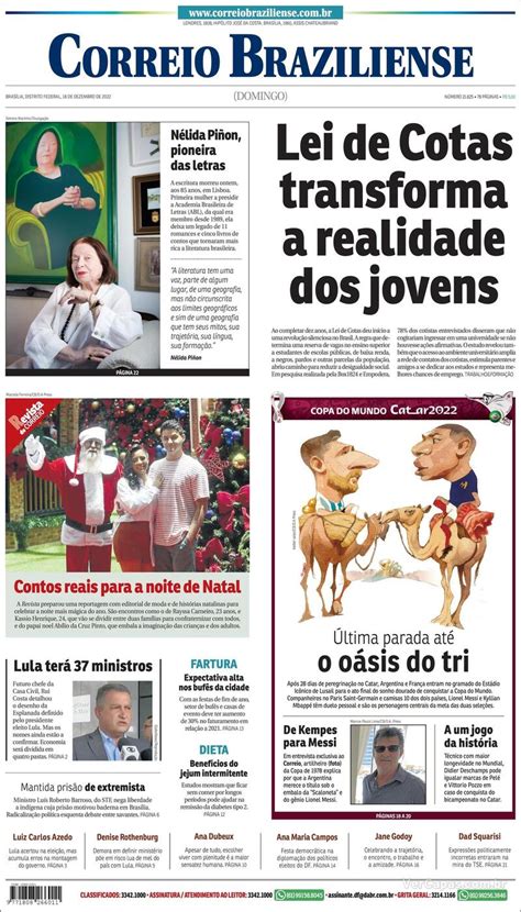 Capa Correio Braziliense Domingo De Outubro De