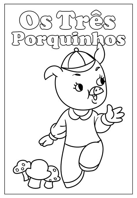 Desenhos dos Três Porquinhos para colorir Bora Colorir