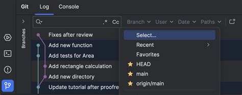 Manage Git Branches WebStorm Documentation