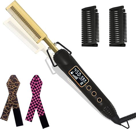 Amazon Electric Hot Comb Hair Straightener Brush With 16 Temp