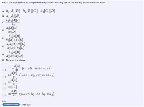 Solved Chemical Kinetics Steady State Approximation Chegg