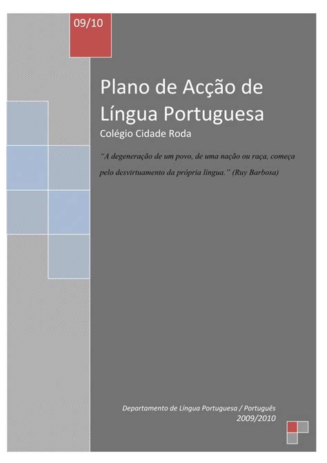 PDF Plano de Acção de Língua Portuguesa Desafios da sala PDF