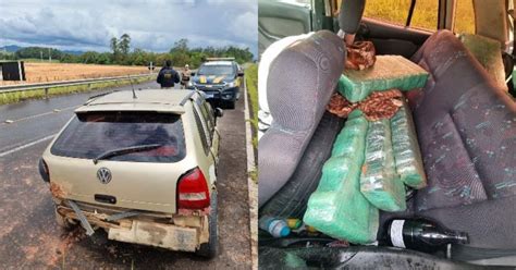Duas pessoas ficam gravemente feridas após carro fugir da PRF na