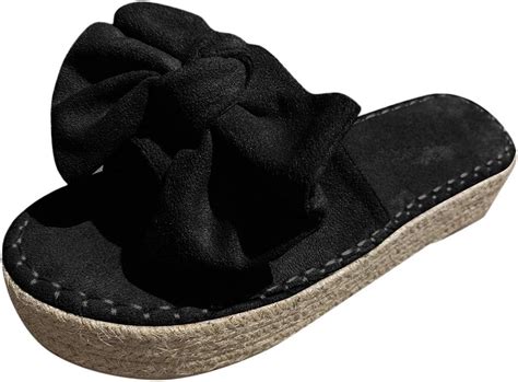 Winjin Sandalen Flach Damen Hausschuhe Sommer Rom Slippers