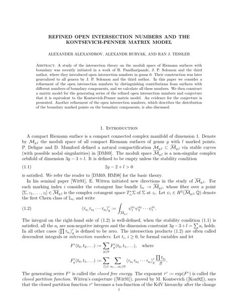 pdf refined open intersection numbers and the kontsevich penner matrix model