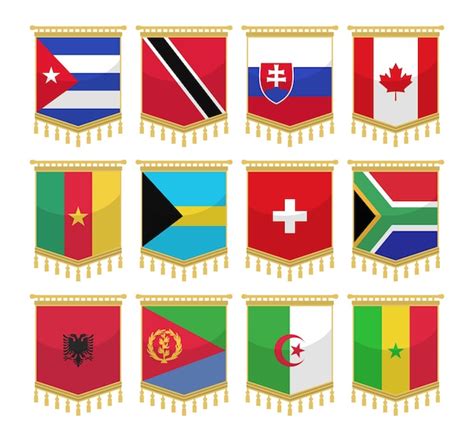 Colección de banderas del mundo Vector Premium