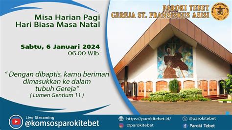 Misa Harian Pagi Misa Biasa Masa Natal Sabtu Januari Pukul