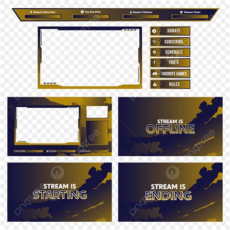 Stream Overlay Vector Art Png Stream Overlay Template Design Set