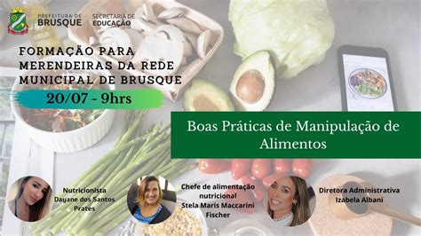 Forma O Continuada Para Merendeiras Boas Pr Ticas De Manipula O De