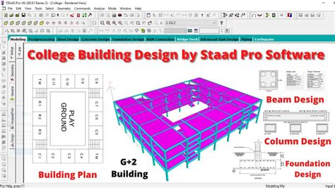 Complete Building Design By Staad Pro Software College Building