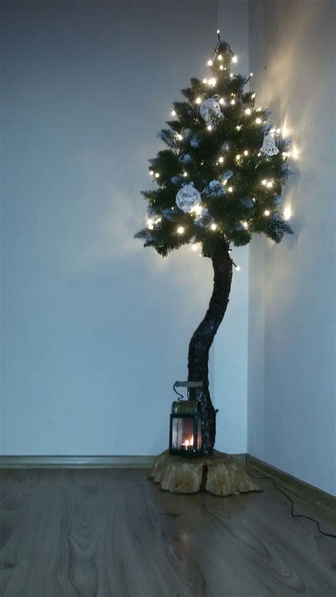 choinka na pniu klasyka świąteczna Christmas tree Holiday decor