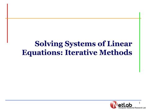 PPT Solving Systems Of Linear Equations Iterative Methods PowerPoint