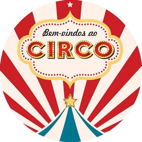 Painel De Festa Redondo Em Tecido Sublimado Circo Vintage C El Stico