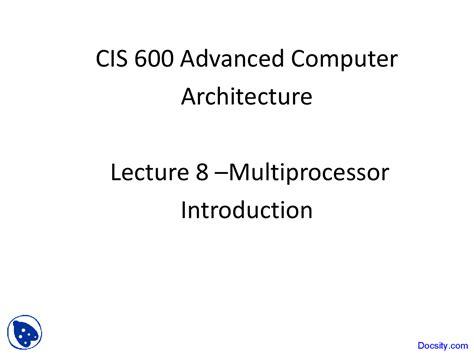 multiprocessor advance computers architectures lecture slides docsity