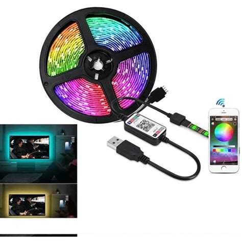 Bluetooth RGB 5050 LED Strip USB 5V Smart Lighting 30L M Maker Zone