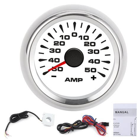 LCD Car Ammeter 50A Waterproof IP67 Universal Stepper Motor Ampere