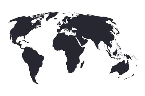 Vetor Do Mapa Do Mundo Isolado No Fundo Branco Vetor Premium