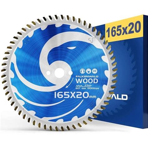 FALKENWALD Lame Scie Circulaire 165 X 20 Mm Avec 60 Dents En Carbure