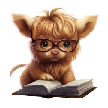 Tiny Tales Intellectual Baby Highland Cow With Horned Glasses Highland