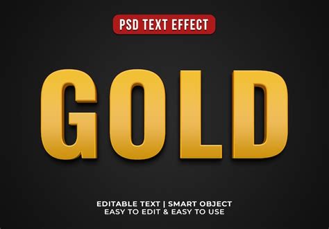 Efecto De Texto Dorado Editable Archivo PSD Gratis