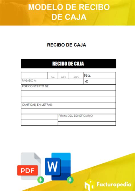 Modelo De Recibo De Caja Para Descargar Excel Y Word Nbkomputer