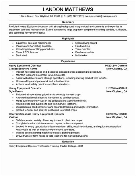 43 Heavy Equipment Operator Resume Sample That You Can Imitate