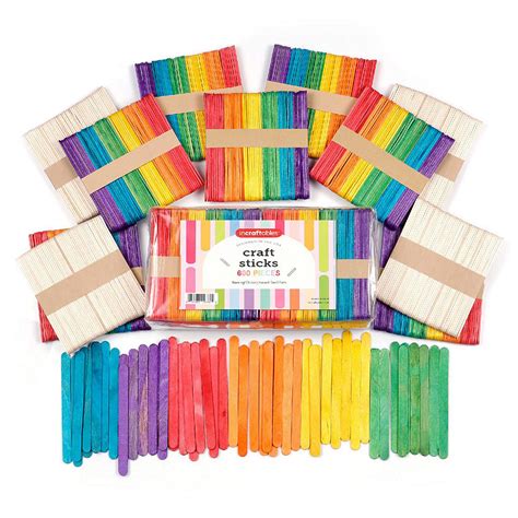 Incraftables Colored Popsicle Sticks For Crafts Pcs Color Wood