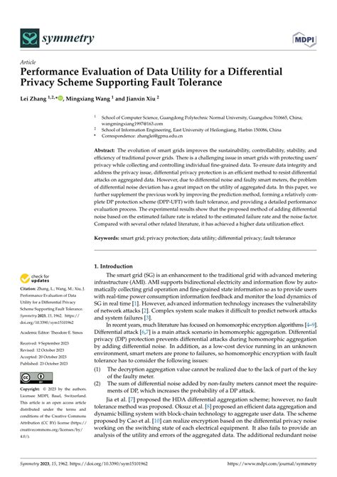 pdf performance evaluation of data utility for a differential privacy scheme supporting fault