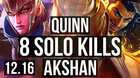 QUINN Vs AKSHAN TOP 4 0M Mastery 8 Solo Kills Legendary 600