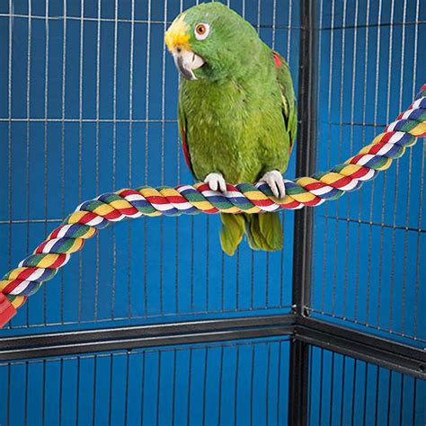 Atyhao Bird Rope Perch Colorful Bendable Chewable Cotton Ropes Perch