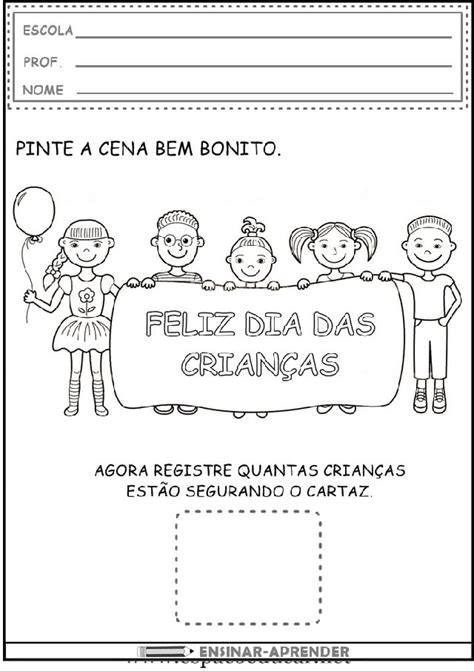 Atividade Dia das Crianças Educação Infantil 41 Modelos para Imprimir