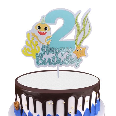 Buy Shark 2nd Birthday Cake Topper 2 Shark Cake Topper Second Birthday