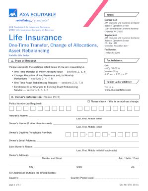 Fillable Online Axa Equitable Form 137177 Fill Online Printable