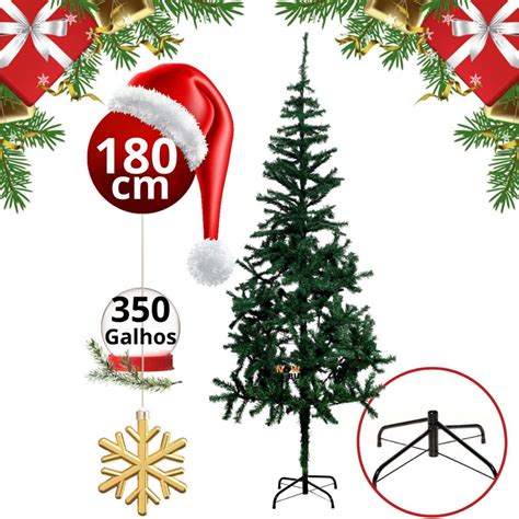 Árvore De Natal Verde Tradicional Pinheiro 1 80m 350 Galhos Pé De