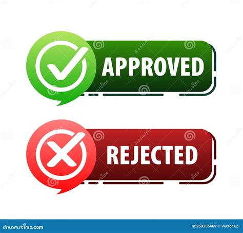 Signo De Etiqueta Rechazado Aprobado Signo De Aprobación De Marca De