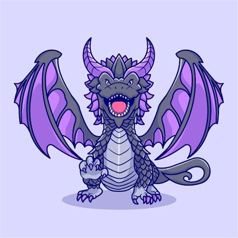 Ilustración de icono de vector de dibujos animados de pie de dragón