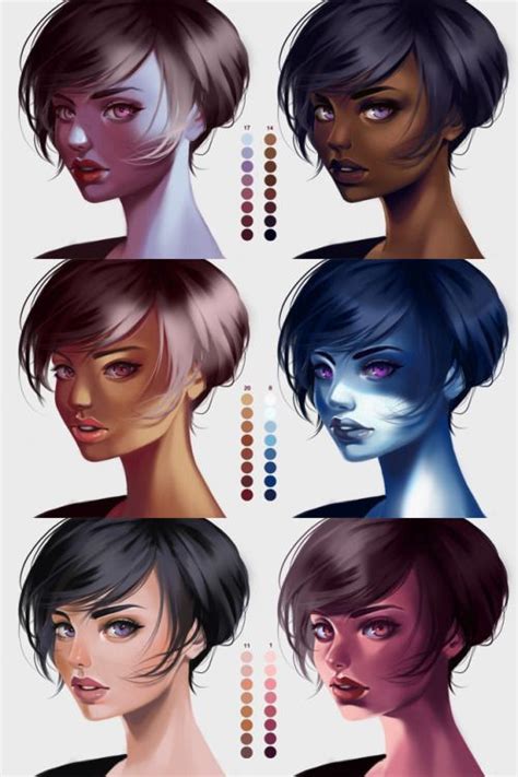 Art Tutorials References Skin Color Palette Digital Art Anime