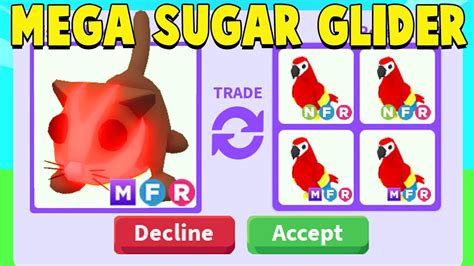 Trading FIRST MEGA SUGAR GLIDER In Adopt Me YouTube