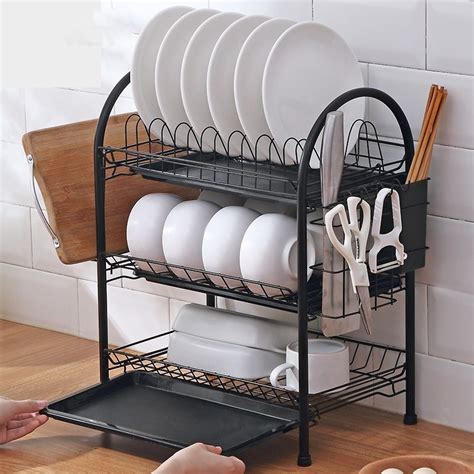 Rak Piring Multifunctional Dish Rack Susun Rak Piring Gelas Praktis