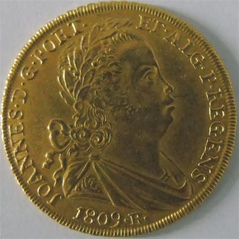 Moeda De Ouro Brasil 6400 Reis 1809 R Peso 14 2 Gr