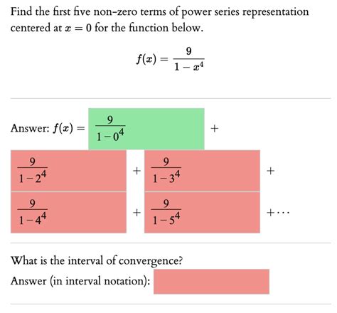 solved find the first five non zero terms of power series
