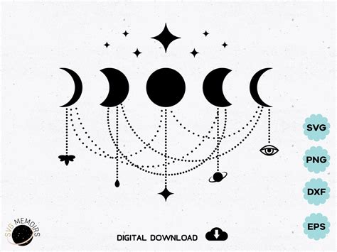 Moon Svg Crescent Moon Svg Moon Phase Svg Celestial Svg Svg Files
