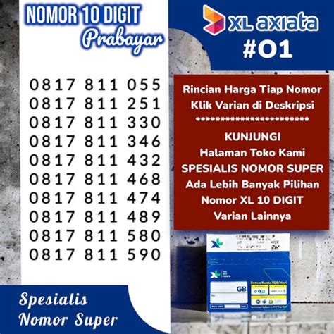 Jual Nomor Cantik Xl Digit Kartu Perdana Prabayar Xl Nomer Super