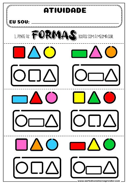 ATIVIDADE PRONTA CORES E FORMAS A Arte De Ensinar E Aprender