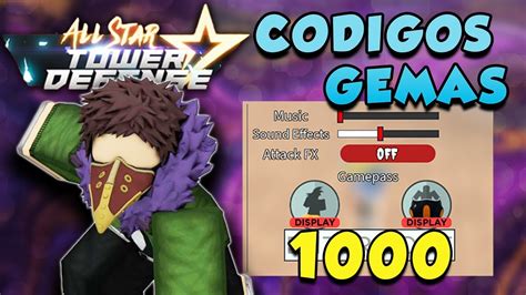 TODOS OS NOVOS CODIGOS DE GEMAS NO ALL STAR TOWER DEFENSE YouTube
