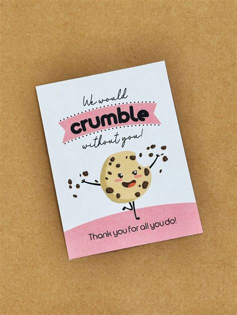 We Would Crumble Without You Gift Tags Printable Tags 3x4 Cookie Tags